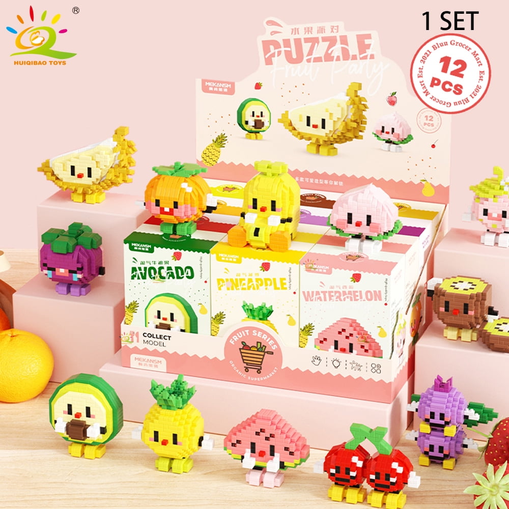 HUIQIBAO Mini Cute Delicious Fruit Micro Building Blocks 3D Diamond ...