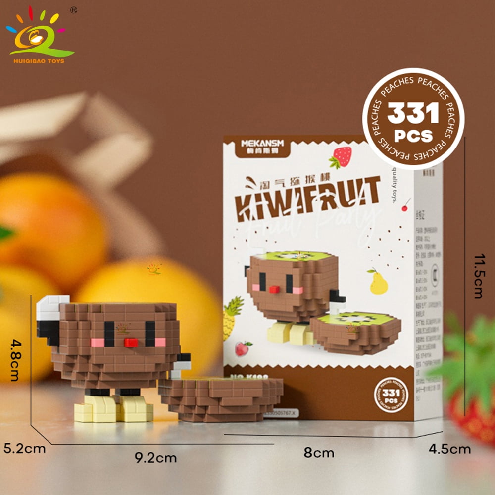HUIQIBAO Mini Cute Delicious Fruit Micro Building Blocks 3D Diamond Model Food Bricks DIY City ...