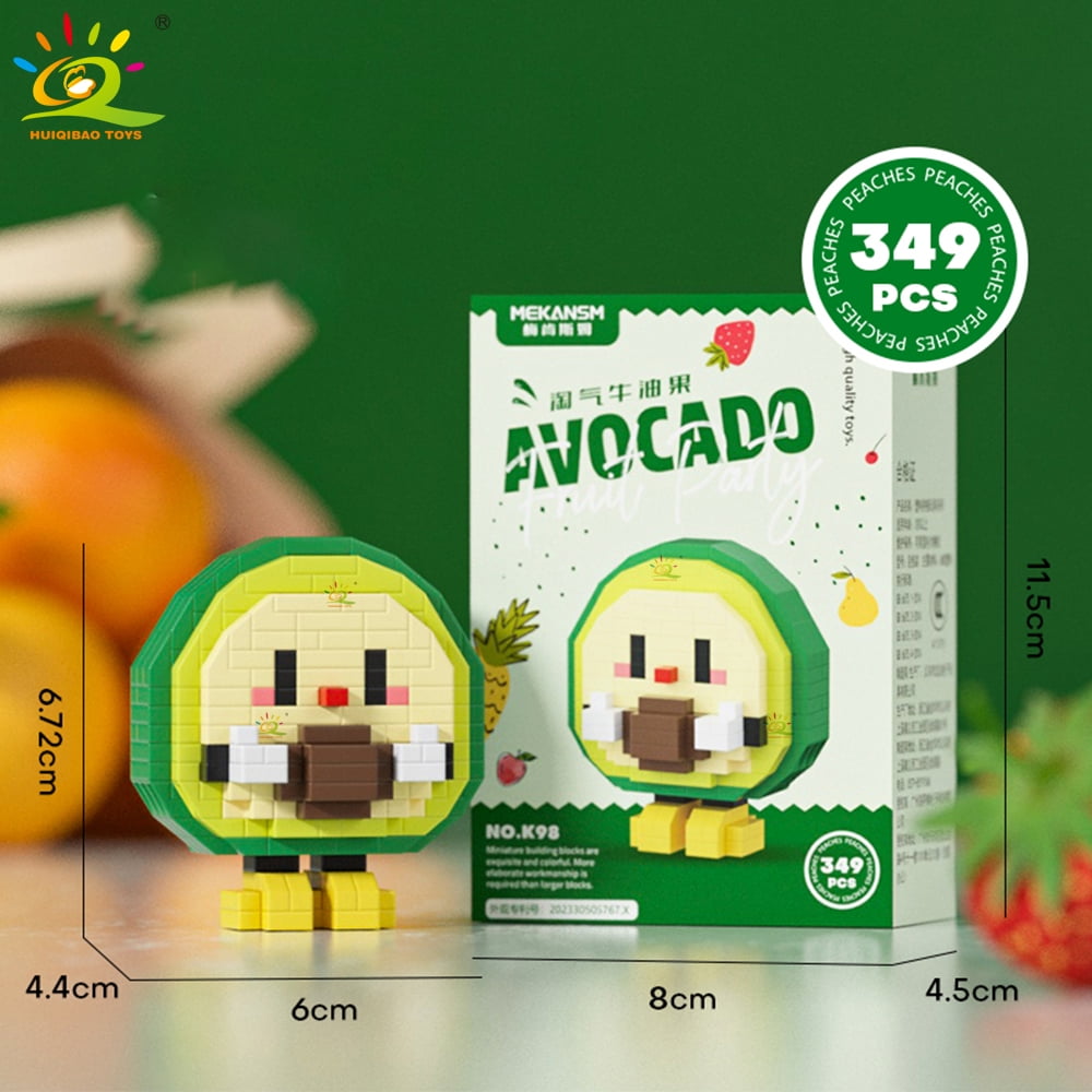 HUIQIBAO Mini Cute Delicious Fruit Micro Building Blocks 3D Diamond ...