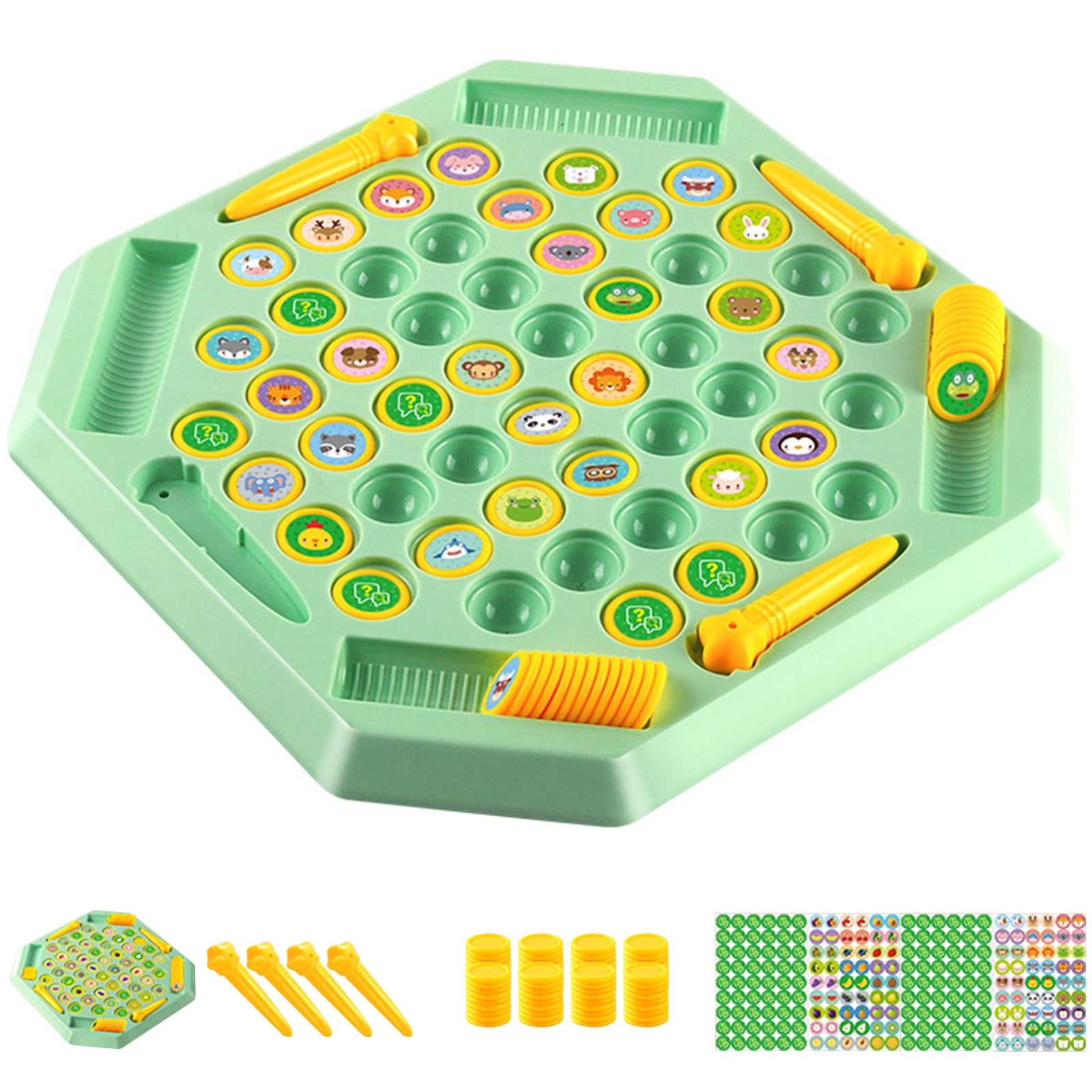HUISZJ Board Games Flip Chess Game, 104pcs Memory Flipping Chess, Fruit ...