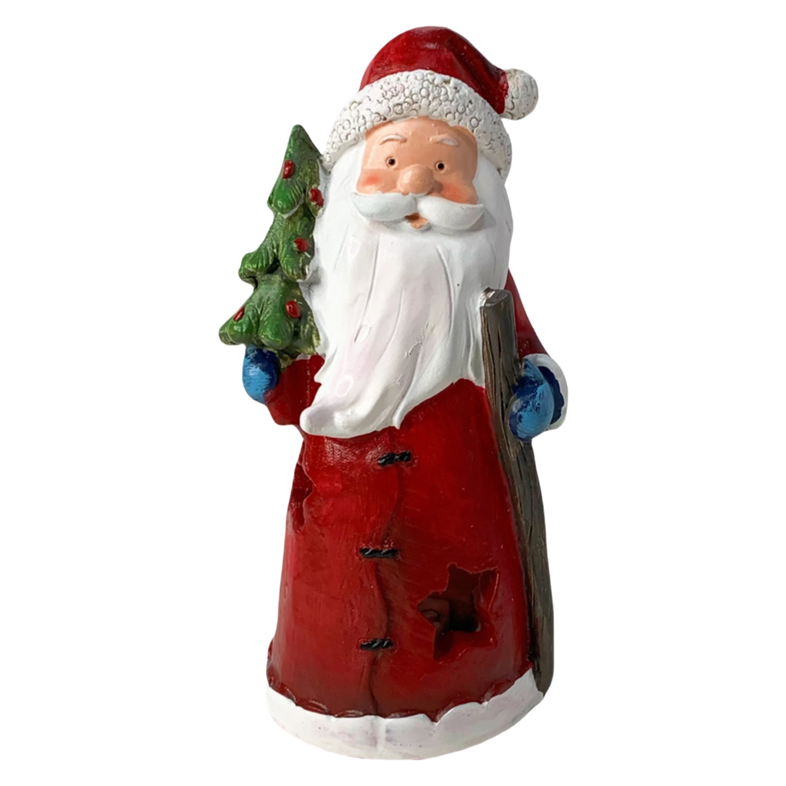 HUISZJ Christmas Decor Santa Claus Night Light Statue - Novelty Resin ...