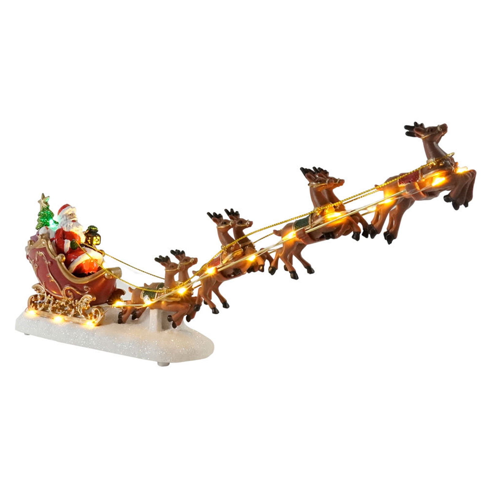 HUISZJ Christmas Decoration Santa Claus Figurine, Santa Claus Pulling A ...