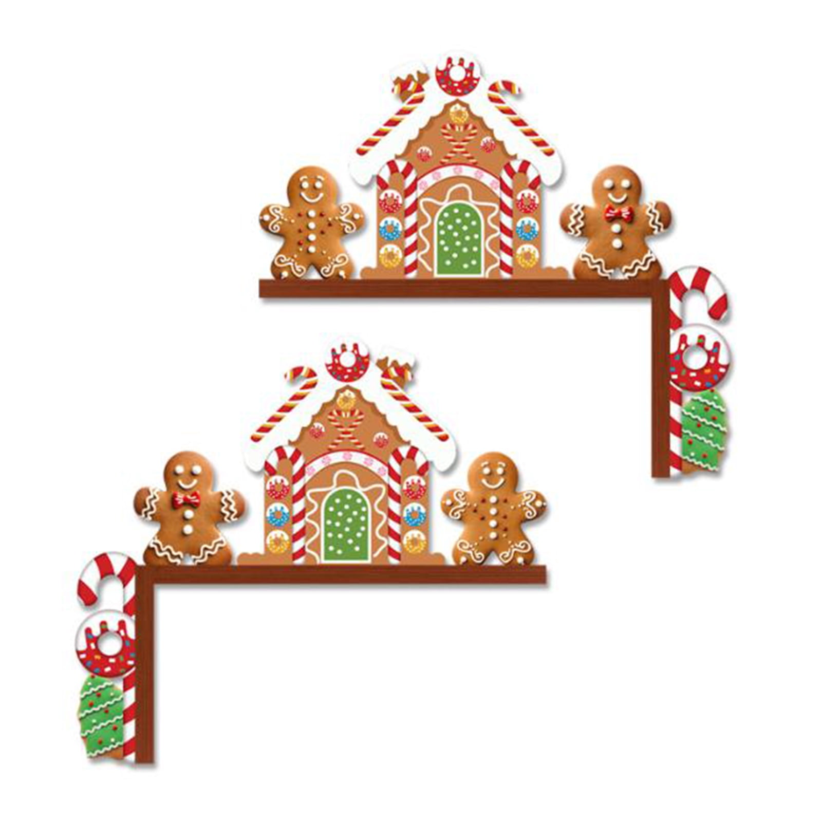 HUISZJ Christmas Gingerbread Man Toppers - 8.66x7.28x0.2 inch Wooden ...