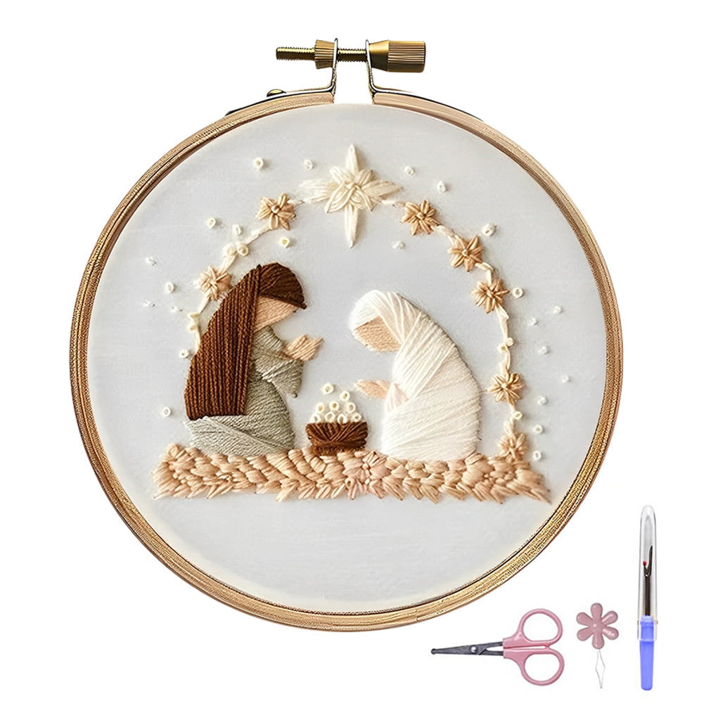 HUISZJ Embroidery Kits Christmas Decorations - DIY Embroidery Set ...