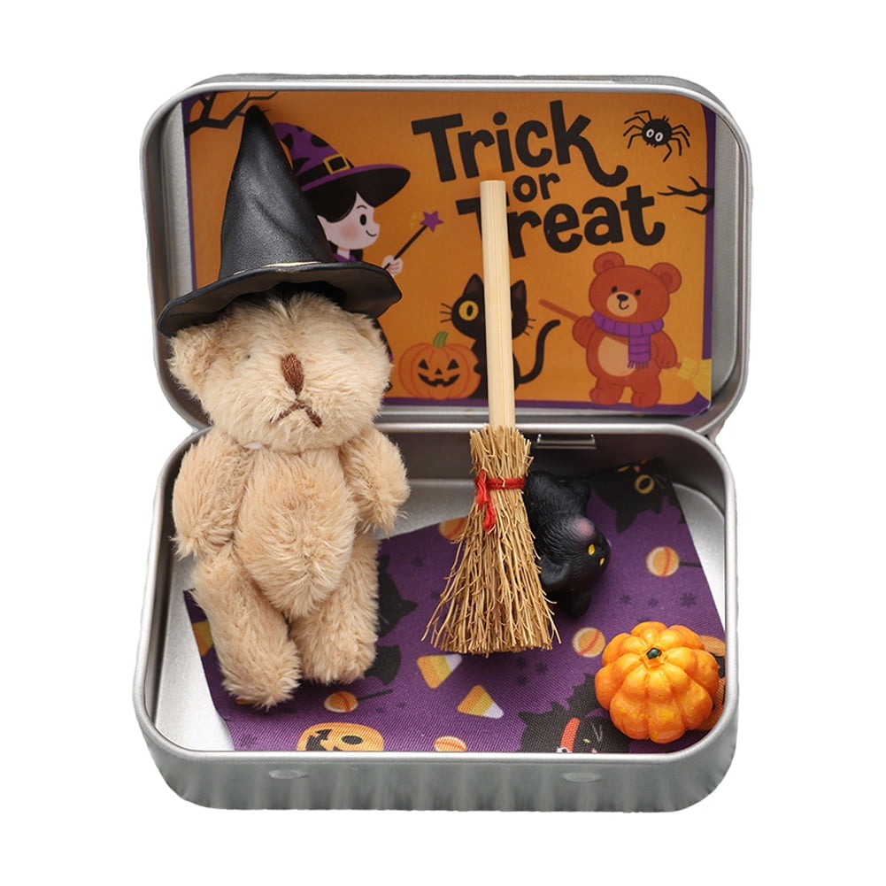 HUISZJ Halloween Bear In A Box Witch Bear In A Box For Halloween Decor ...