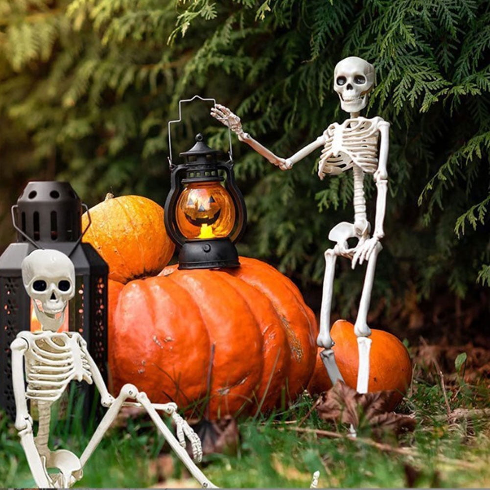 HUISZJ Halloween Skeleton Decor Full Body Plastic Mini Skeleton ...