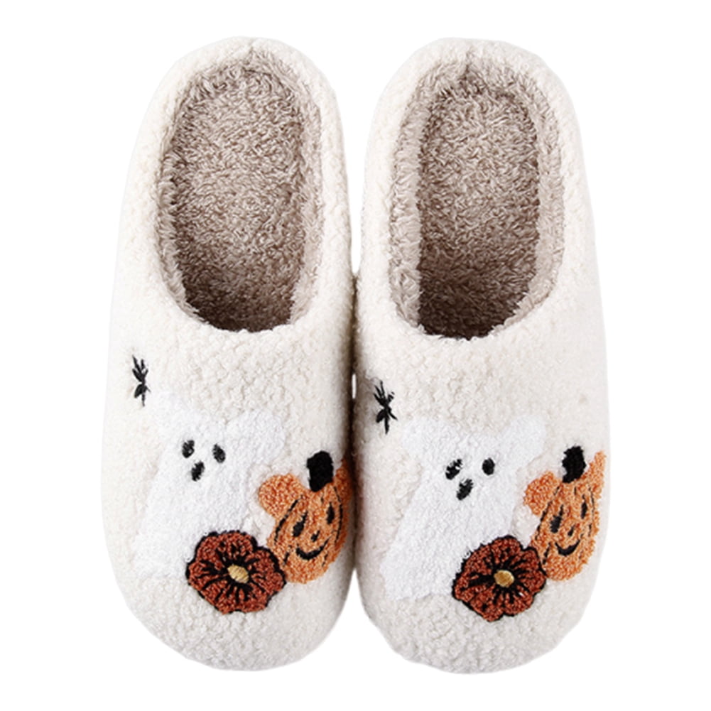 HUISZJ Halloween Slippers Spooky Ghost Slippers - Closed Toe ...