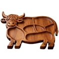 HUISZJ Highland Cow Serving Tray - 11.7x8.1inch Wooden Charcuterie ...