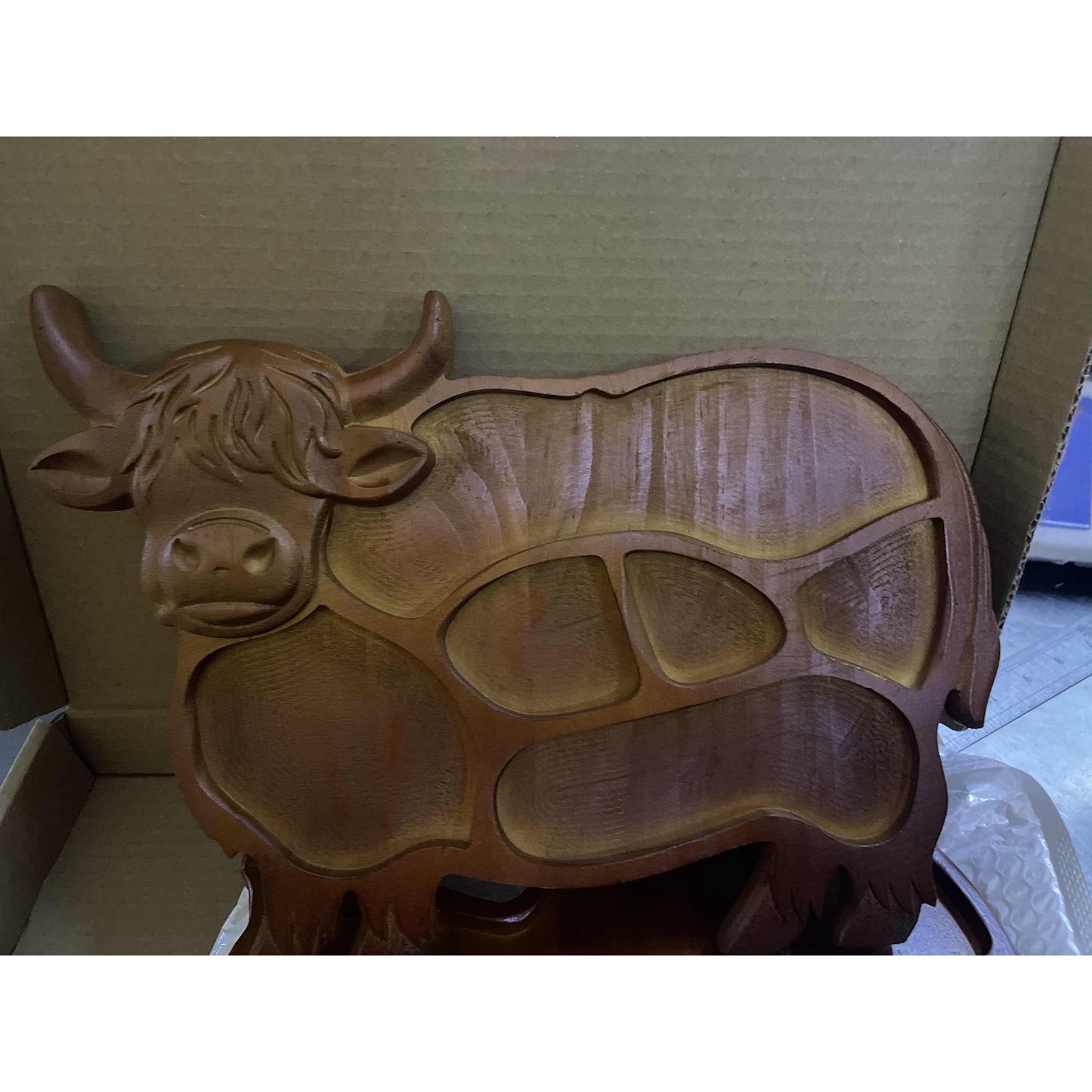 HUISZJ Highland Cow Serving Tray - 11.81x8.66x1.97 inch Wooden ...