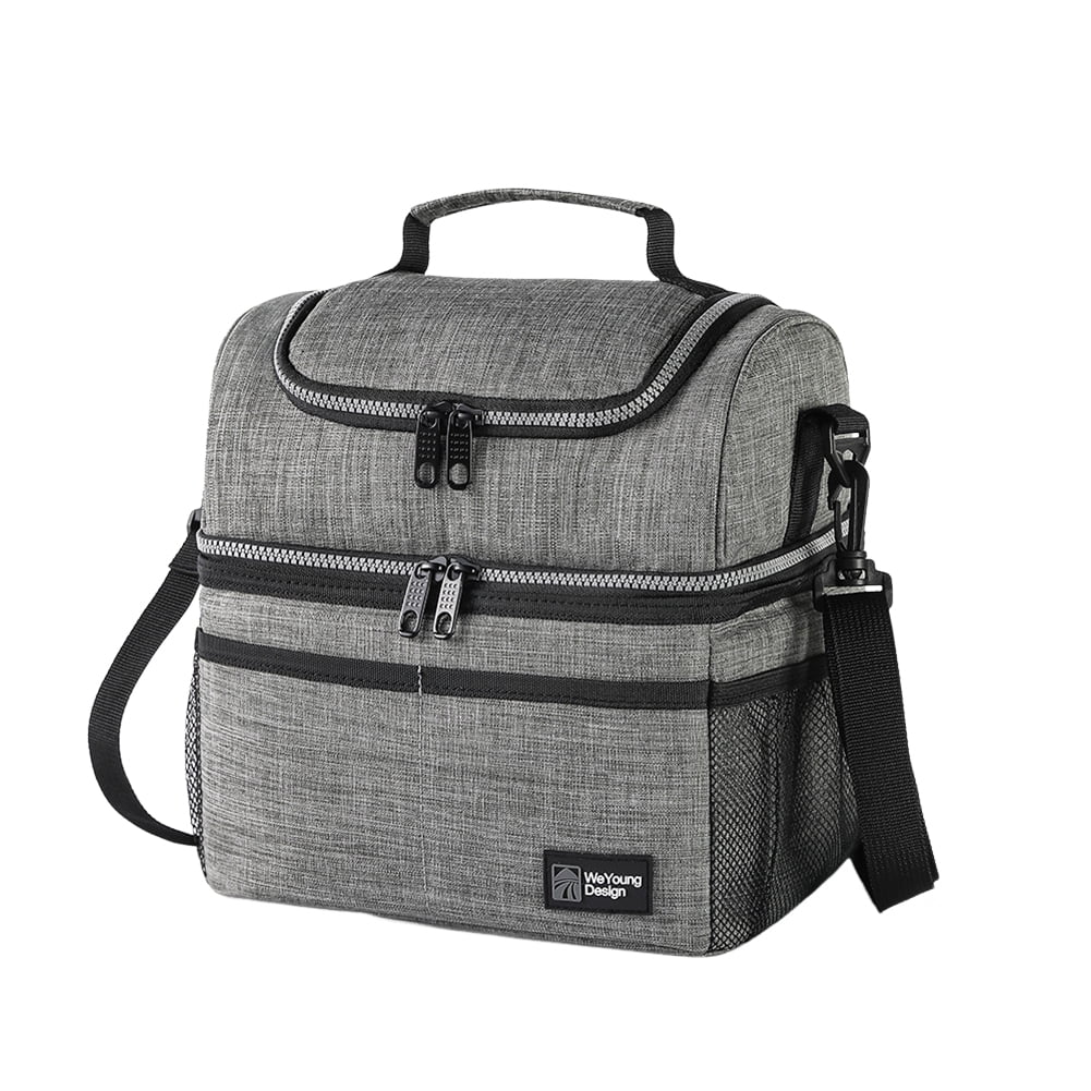 HUISZJ Insulated Lunch Bag Double Deck Lunch Box For Work Camping Beach ...