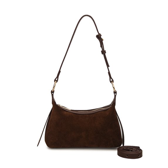 HUISZJ Retro Underarm Bags With Zipper Faux Suede Crossbody Bags For ...