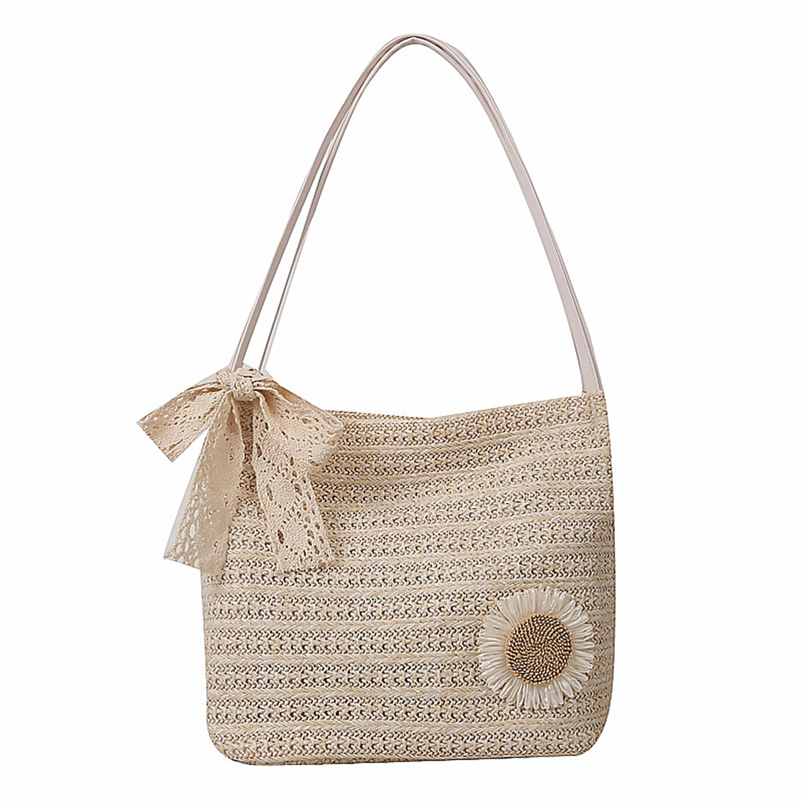 HUISZJ Tote Handbag, Women Straw Woven Shoulder Bag, Large Capacity ...