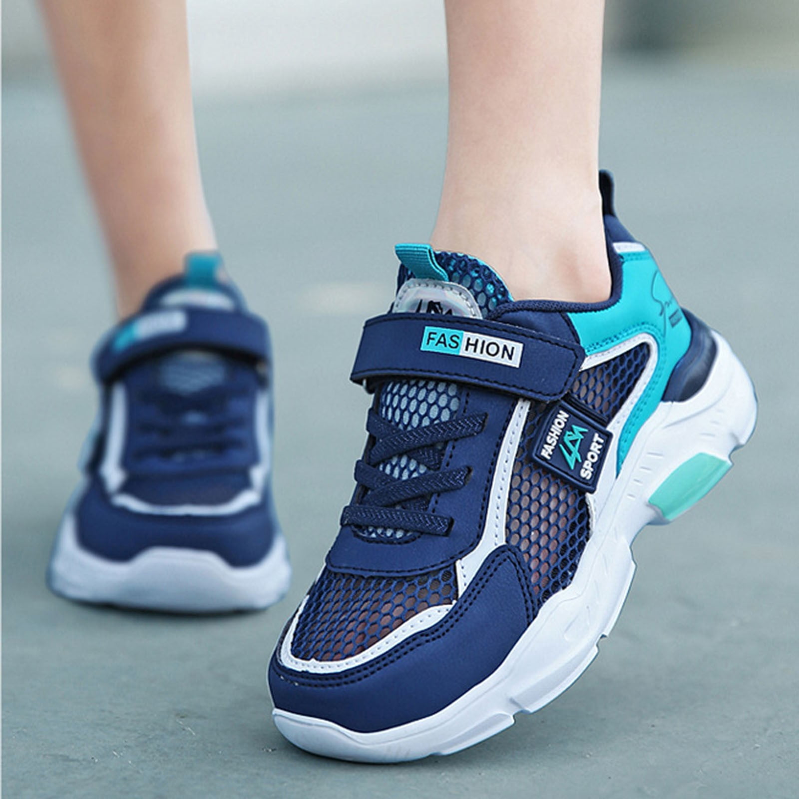HUITKMM Boys Sneakers Breathable Mesh Sports Shoes for Kids Lightweight ...