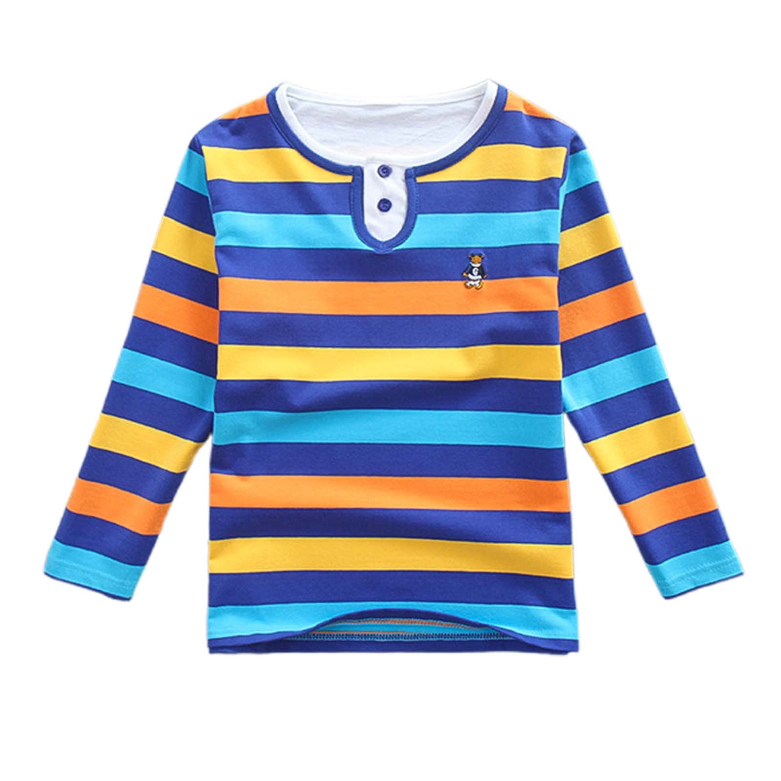 HUITKMM Boys Summer Outfits Children's Shirt Long Sleeve Tee with Neck ...