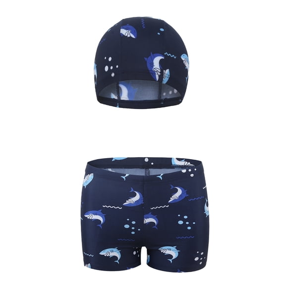 HUITKMM Boys Swim Set Cartoon Swim Trunks with Cap Kids Beach Pool 2026 ...