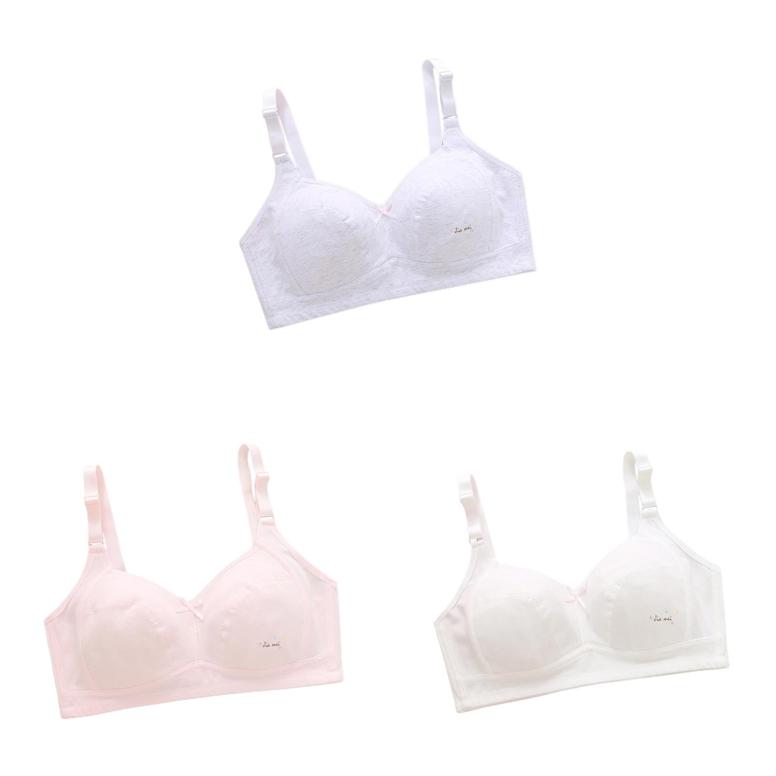 HUITKMM Girls Bras 3 Pack Teen Girls Seamless Training Bras Adjustable ...