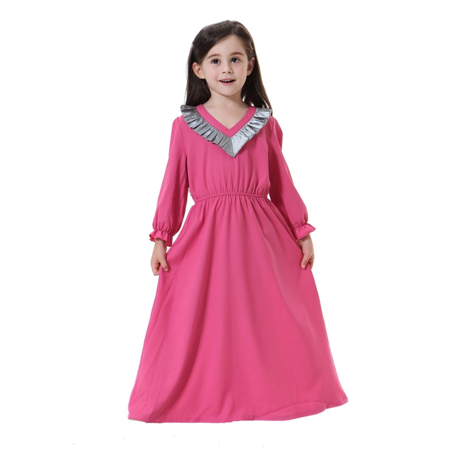 HUITKMM Girls Dresses Kids Girls Red Dress Stage Story Performance 2 ...