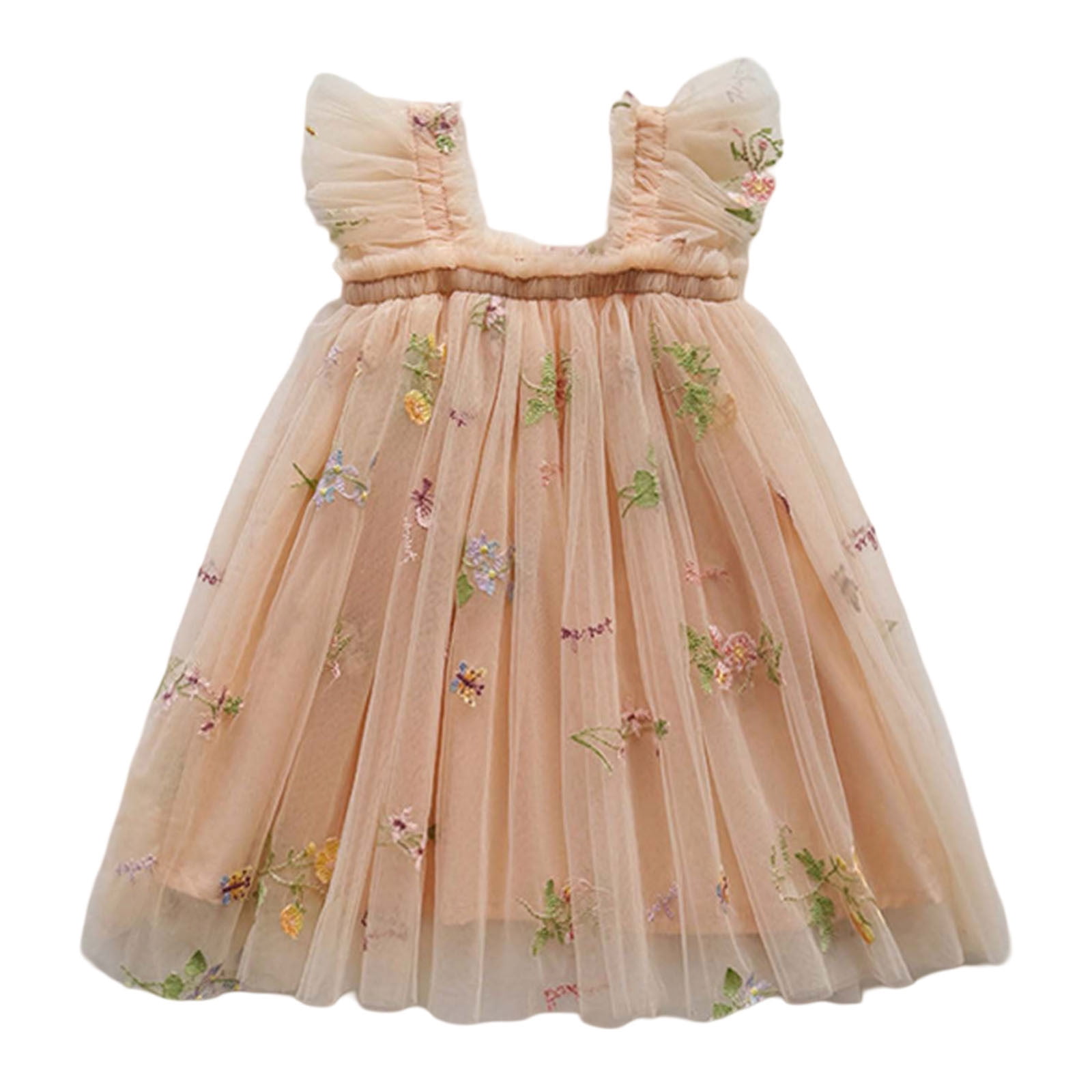 HUITKMM Girls Dresses Toddler Girls Summer Flying Sleeve Polka Dot ...