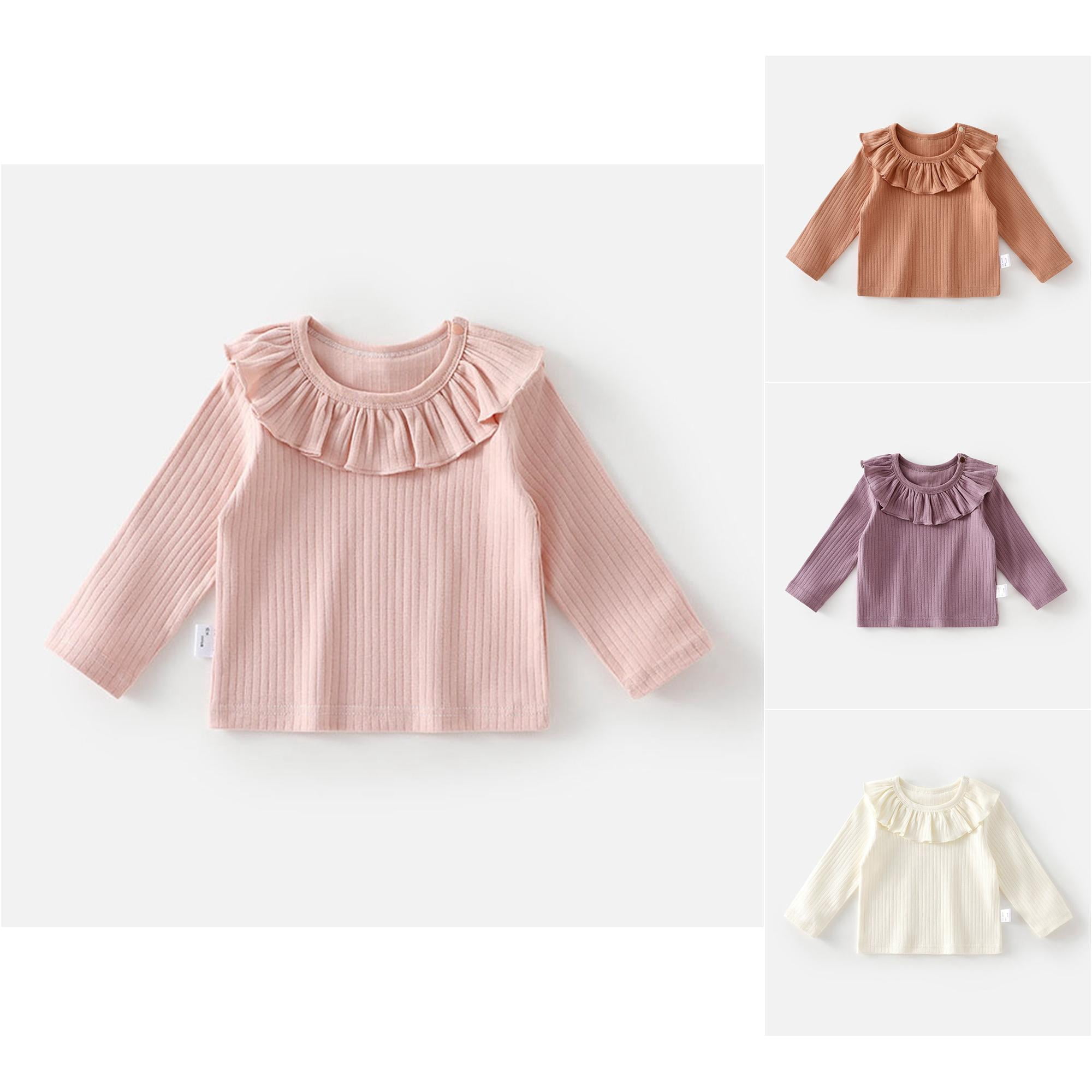 HUITKMM Girls Shirts Girls' Autumn Lace Collar Innerwear Baby Spring ...