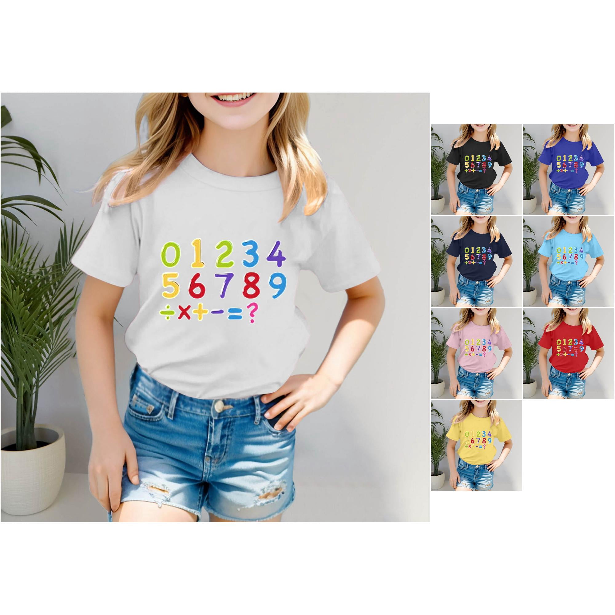 HUITKMM Shirts for Girls Girls Casual Short Sleeve Tee for Back To ...