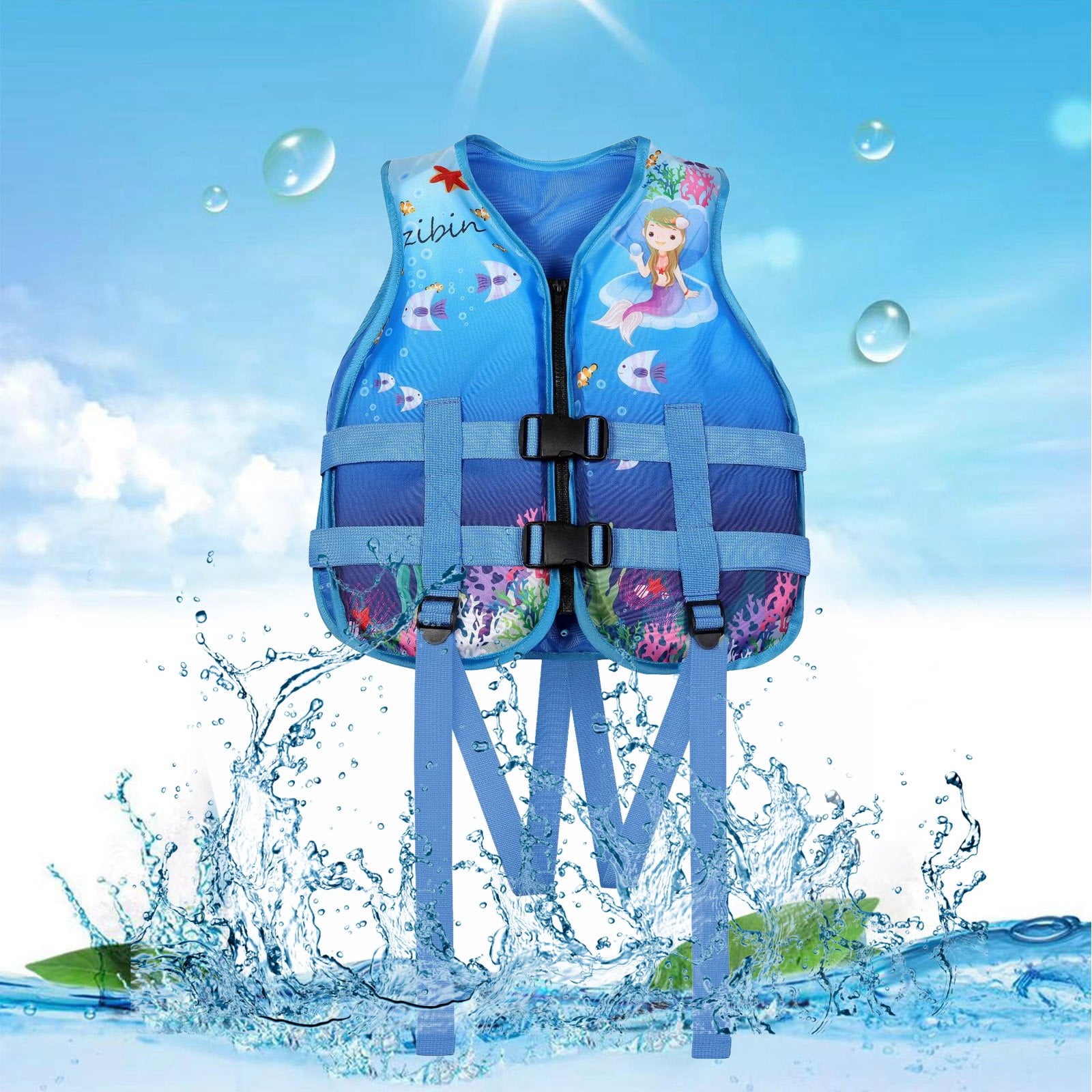 HUITKMM Toddler Life Jackets 2-8 Years Swim Vest Adjustable Buoyancy ...