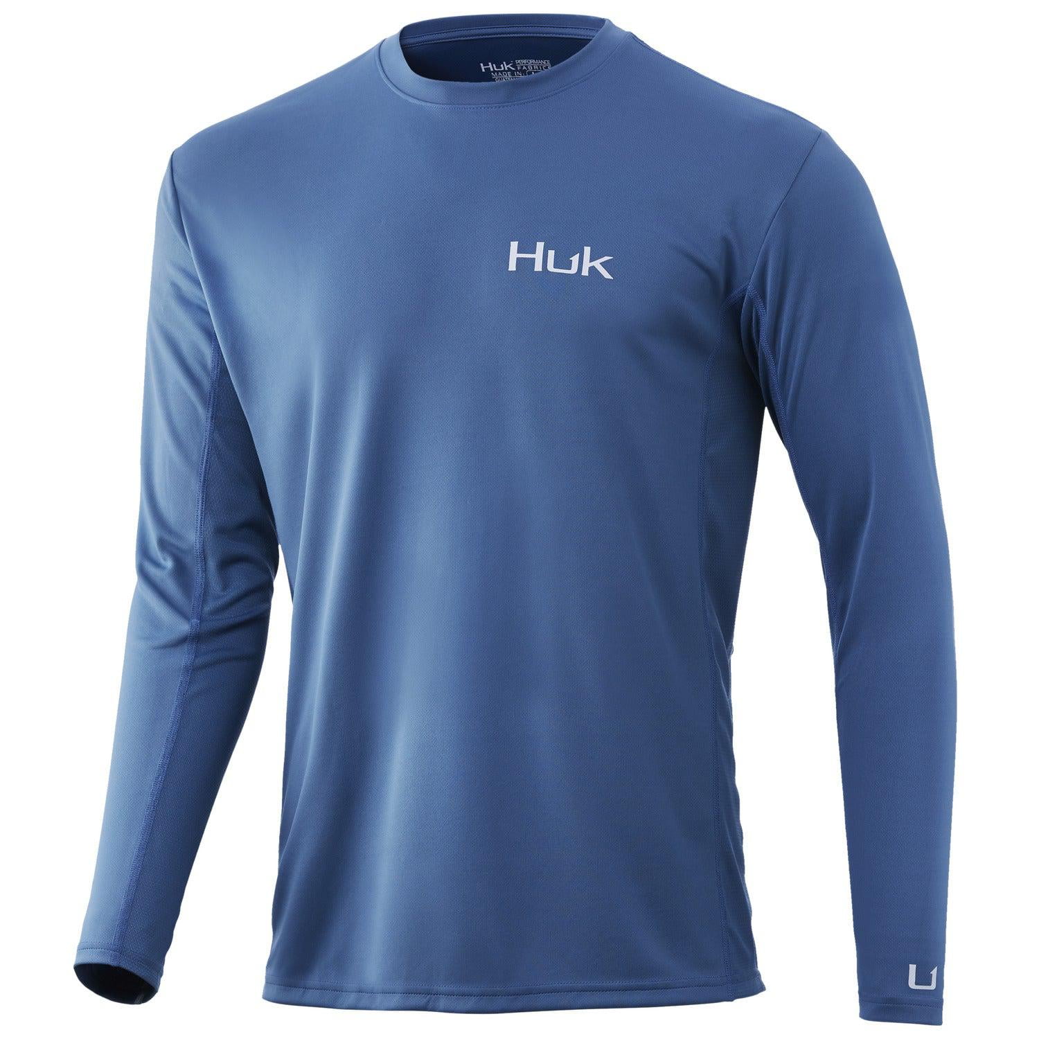 HUK Icon X Sleeve Titanium Blue, Medium Long Sleeve Shirt - Walmart.com