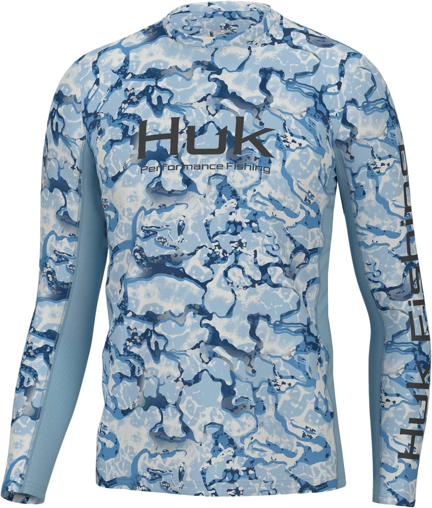 HUK Men Standard Icon X Long Sleeve Shirt Inside Reef- Azure Blue ...
