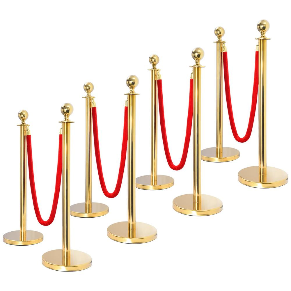 Kagrote Velvet Ropes and Posts 8pcs Crowd Control Ropes and Poles ...