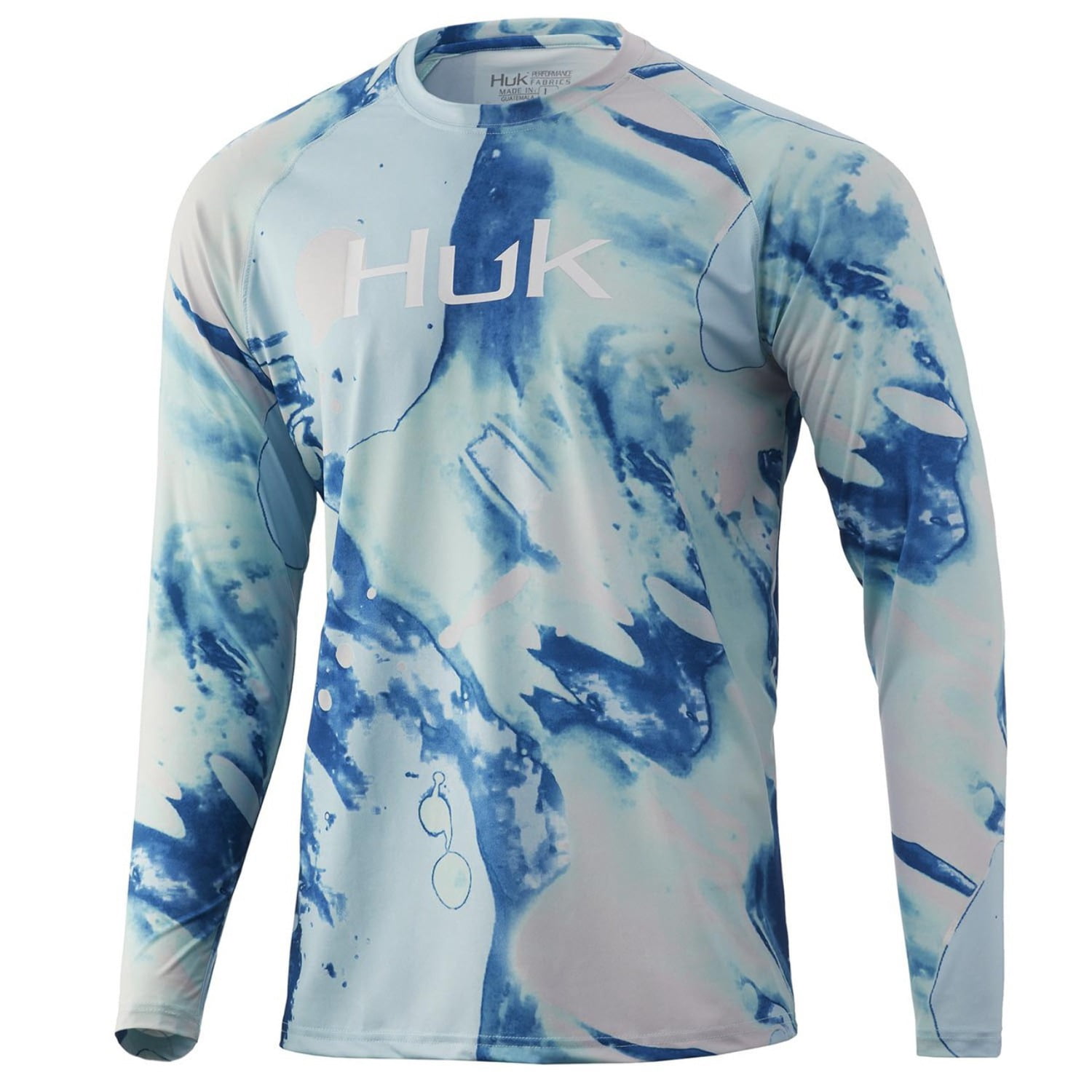 HUK Tie Dye Lava Sleeve Pursuit - Sea Foam Small Long Sleeve Shirt ...