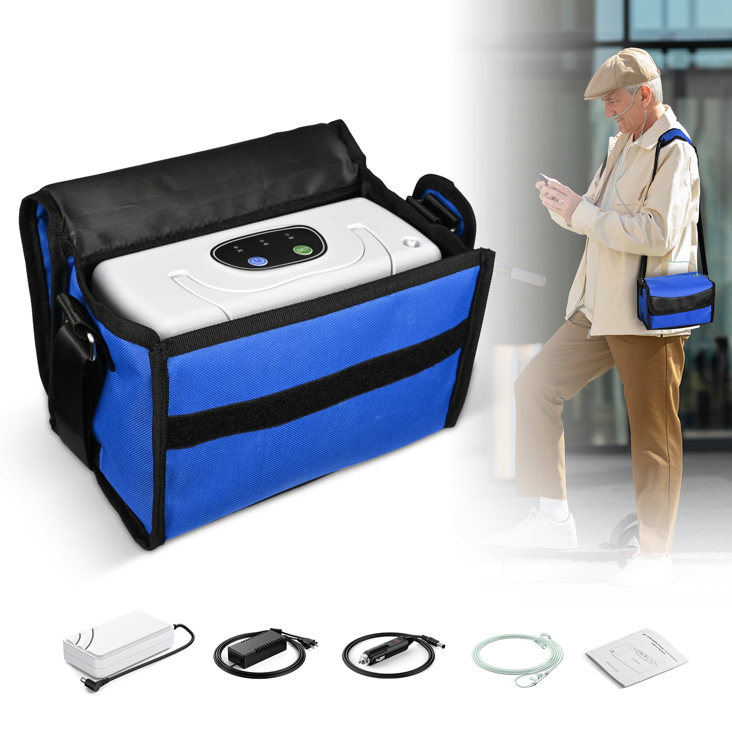 HUKOER Mini Portable O2 Concentrator, 3L 33%, Rechargeable Battery & AC ...