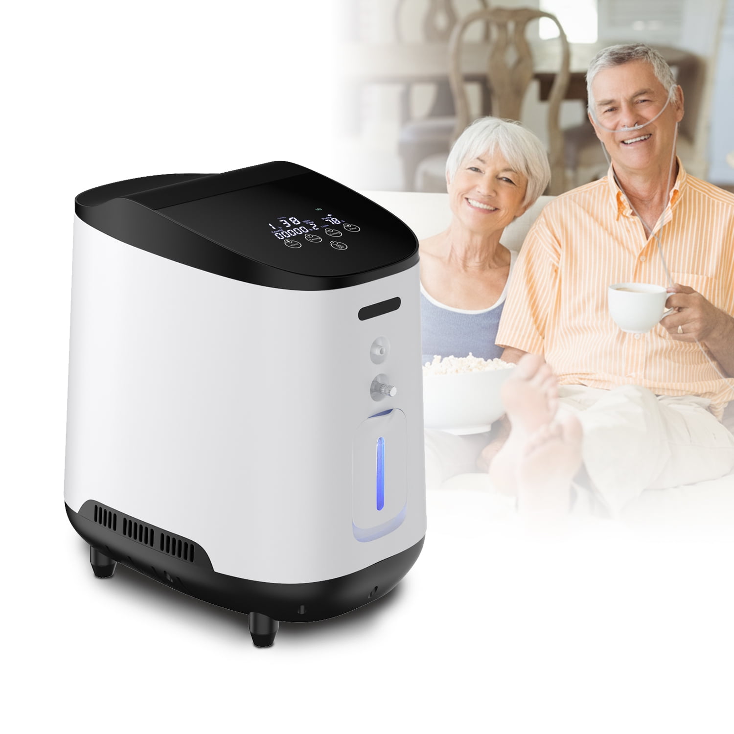 HUKOER N17 Continuous Flow Oxygen Tube Generator 7L, 30-93%, Oxigeno ...