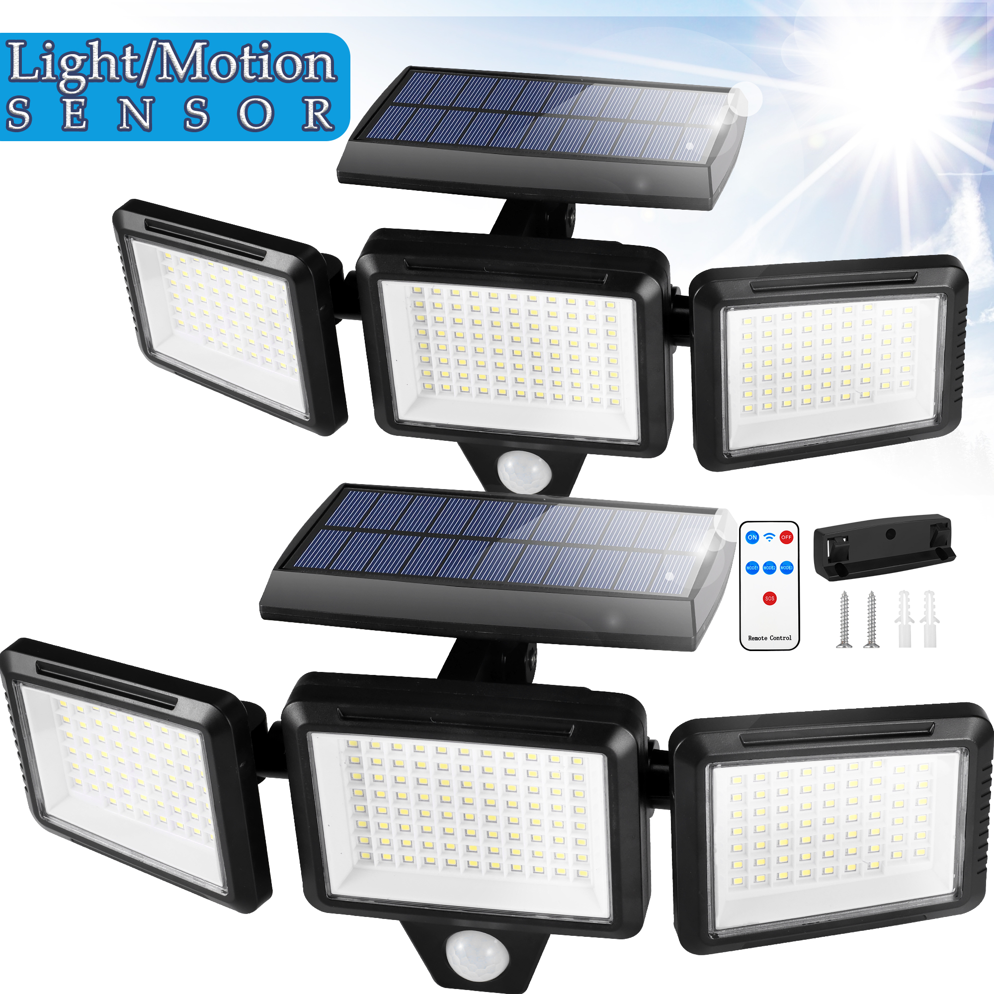 TORCHSTAR LED Solar Motion Sensor Lights, Black, Pack of 8 - Walmart.com