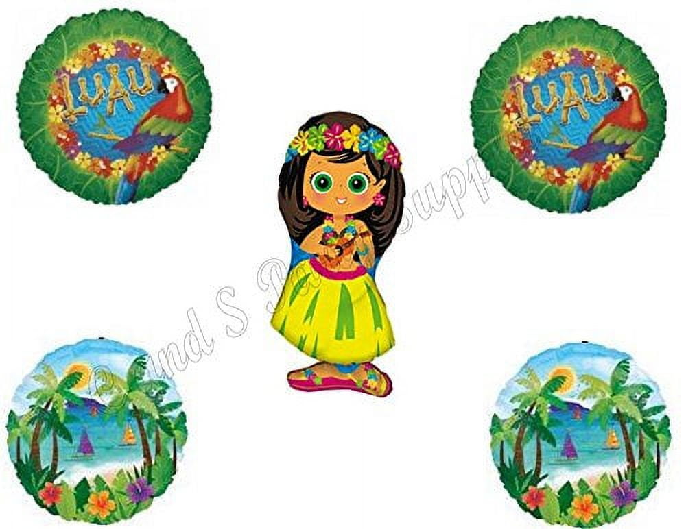 HULA GIRL PARROTT Luau Birthday Party Balloons Decoration Supplies ...