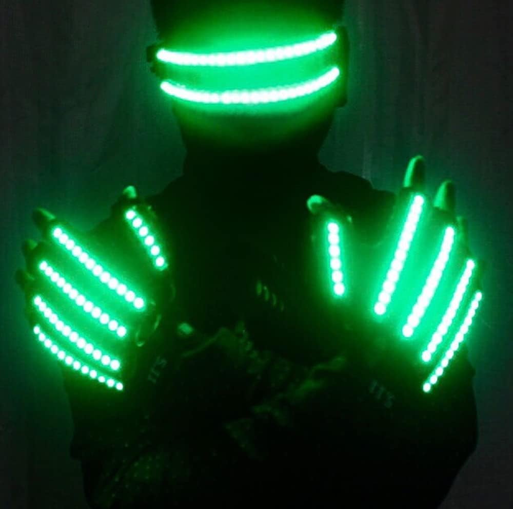 HULA Led Gloves and Led Glasses, Light Up Gloves LED Skeleton Gloves ...
