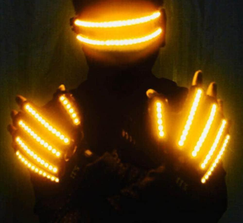 Led Gloves and Led Glasses, Light Up Gloves LED Skeleton Gloves with ...