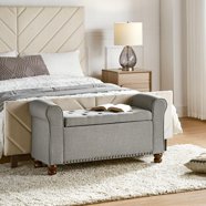 Better Homes & Gardens Springwood Storage Bench, Cream - Walmart.com