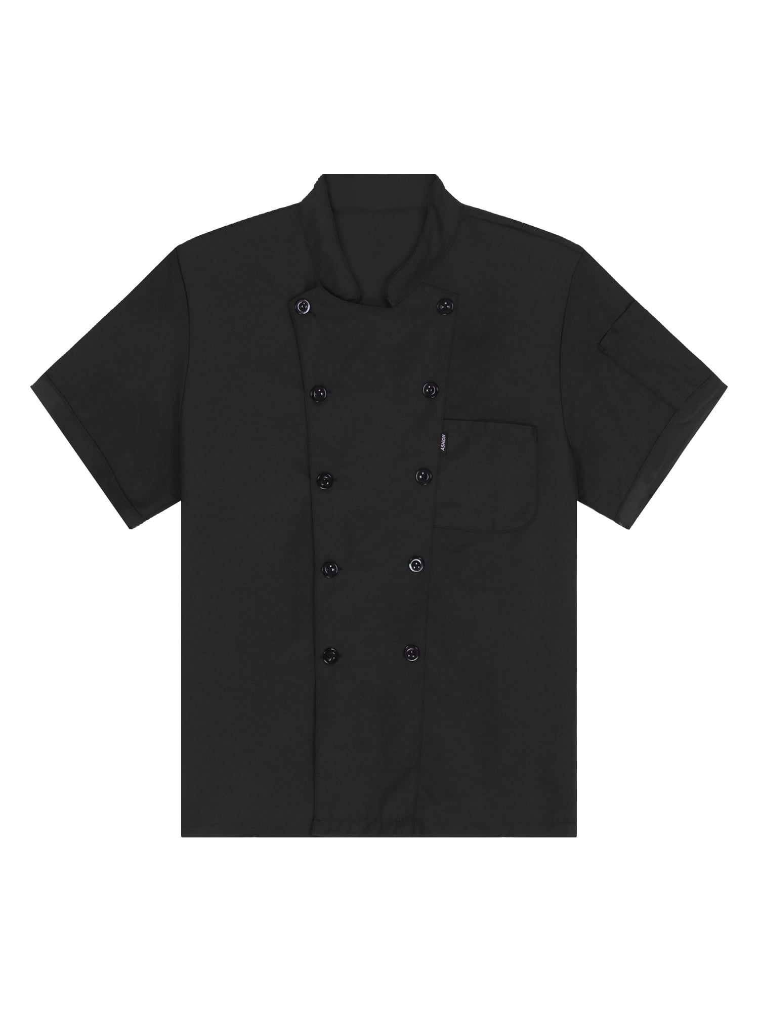 HULIJA Chef Coat Short Sleeve Double-Breasted Chef Shirt Food Service ...