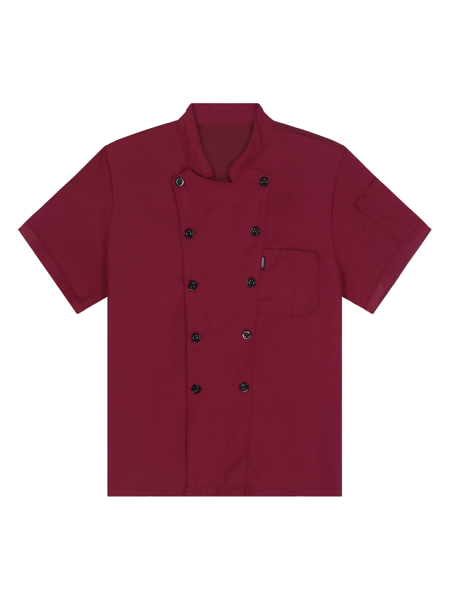 HULIJA Chef Coat Short Sleeve Double-Breasted Chef Shirt Food Service ...