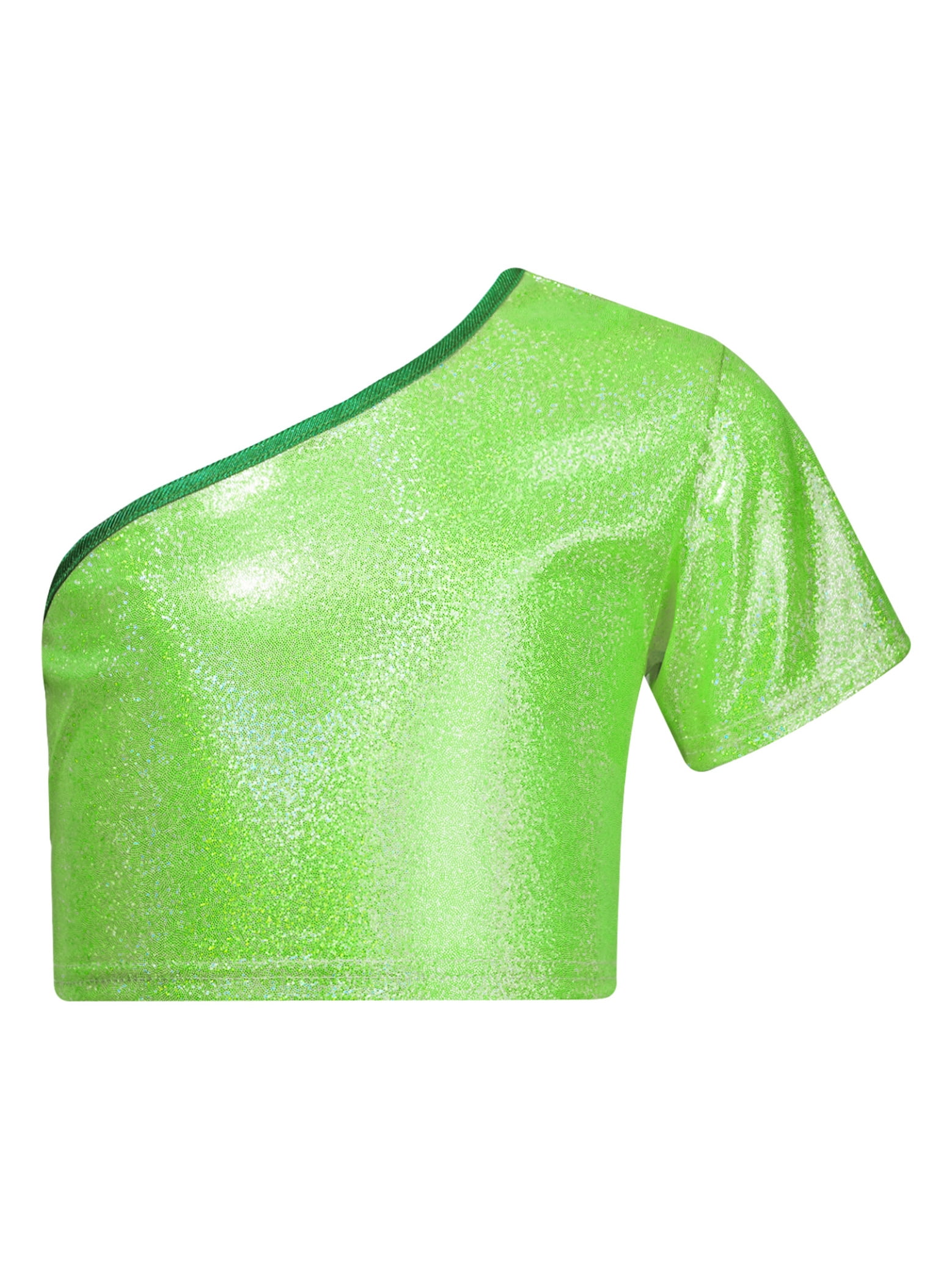 HULIJA Girls Dance Crop Tops One Shoulder Cropped Tank Kids Jazz Hip ...