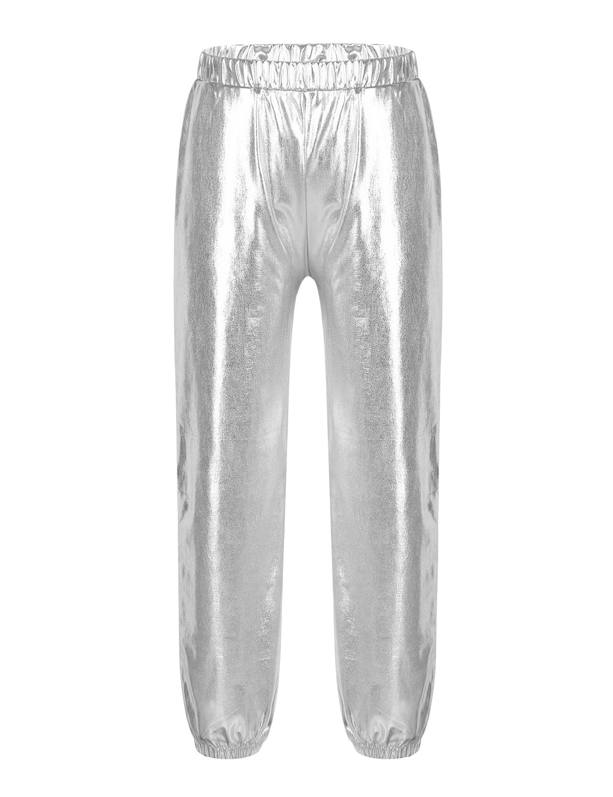 HULIJA Kids Girls Boys Metallic Dance Trousers Sparkle Hip Hop Harem ...