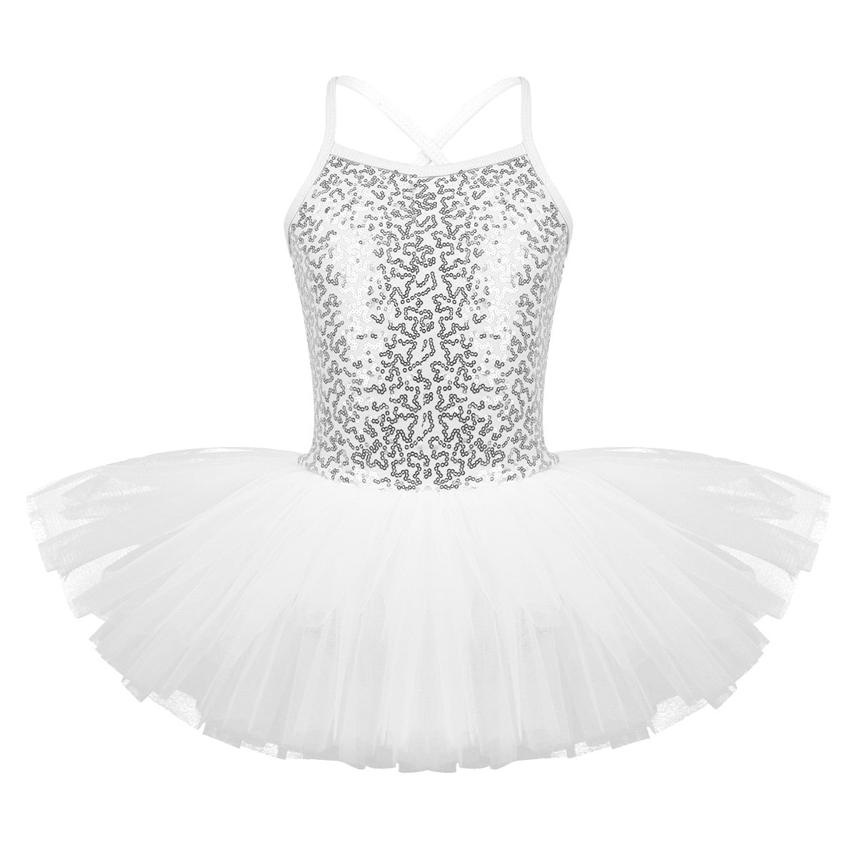 HULIJA Kids Girls Sequins Ballet Tutu Dress Dancewear Ballerina ...