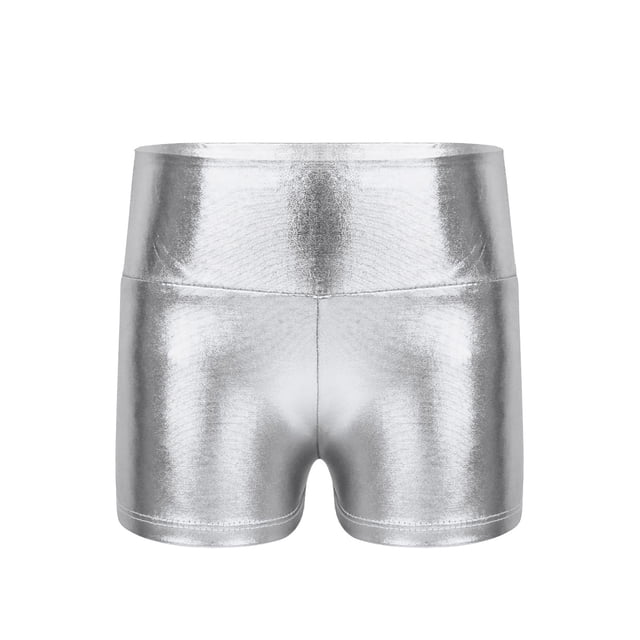 HULIJA Kids Girls Shiny Metallic Workout Shorts Sports Gym Dance ...