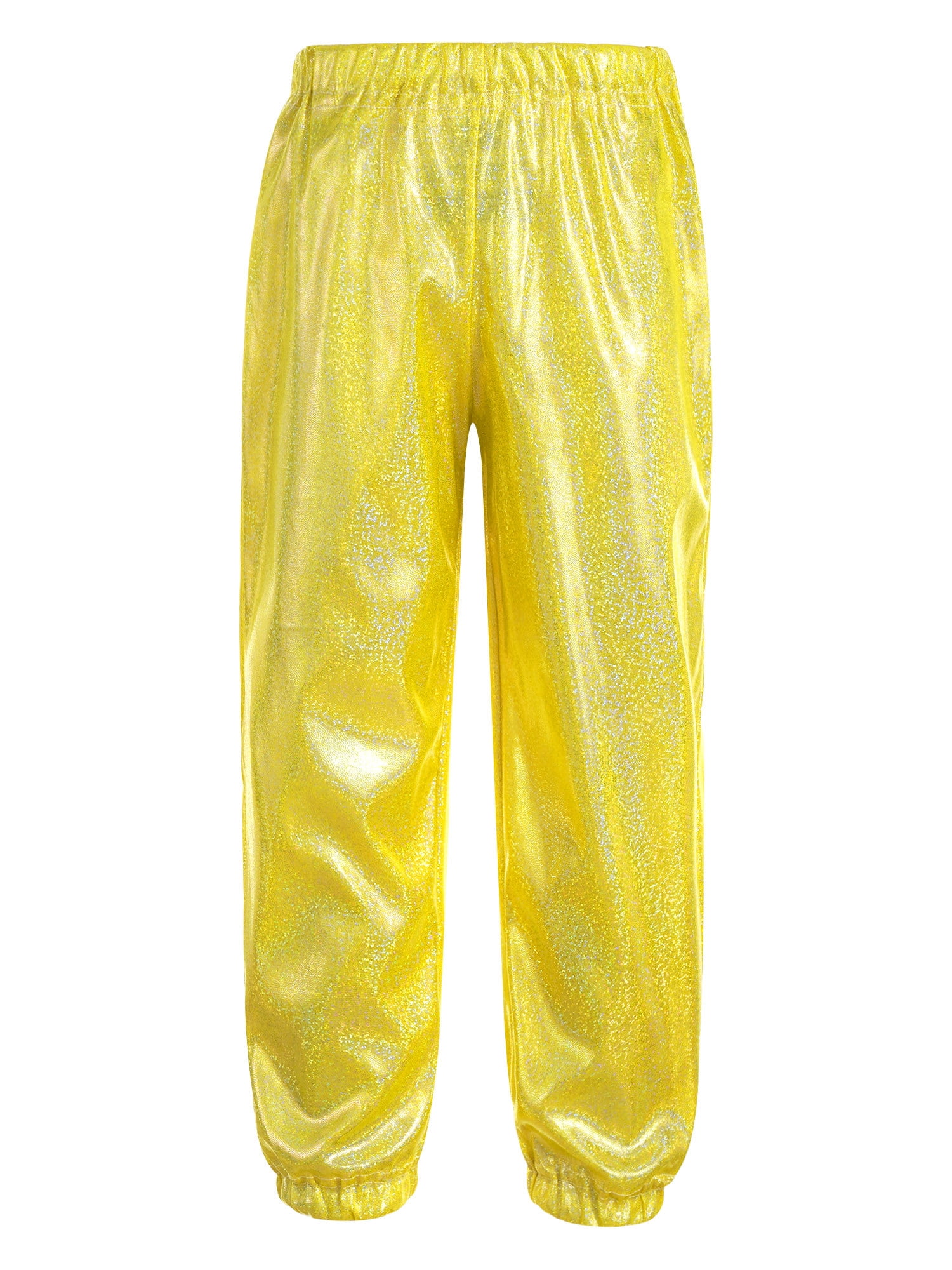 HULIJA Kids Shiny Metallic Harem Pants Boys Girls Jazz Hip Hop Dance ...
