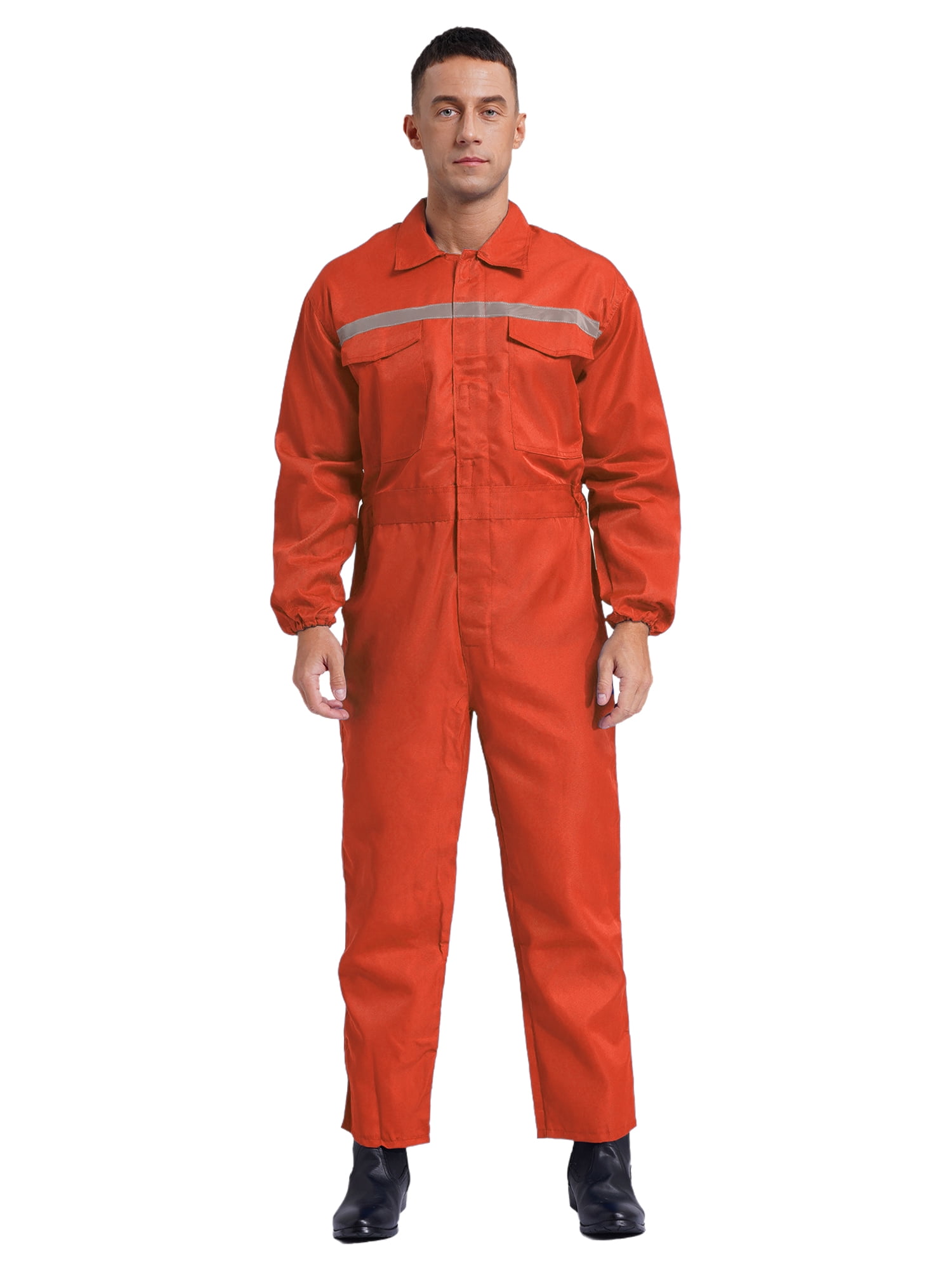 HULIJA Men's Work Overalls One Piece Mechanics Workwear Long Sleeve ...