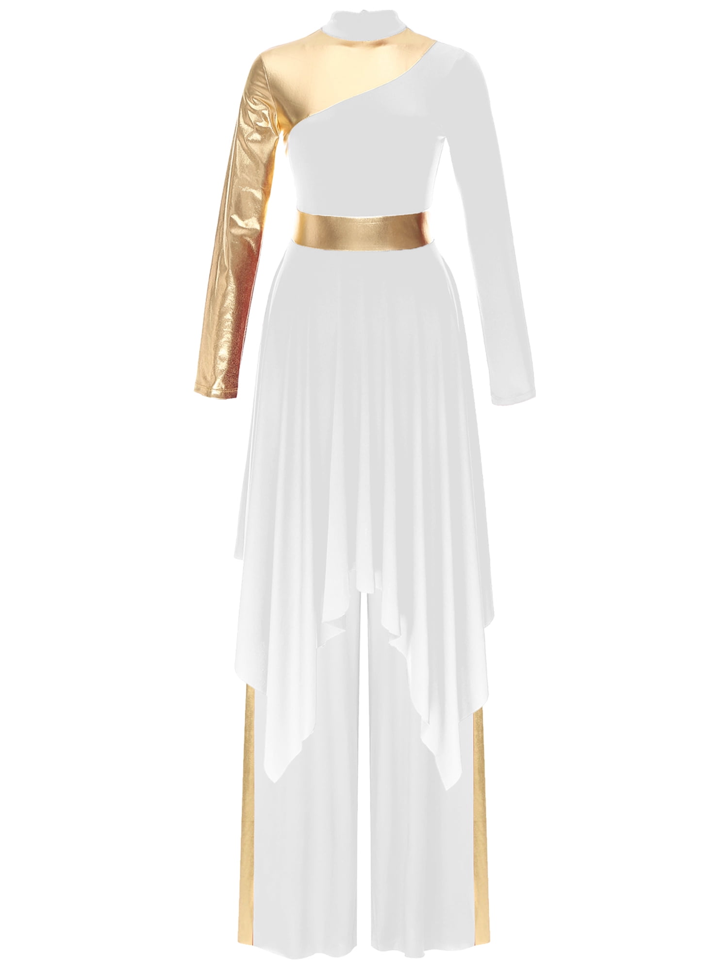 HULIJA Women 2 Piece Lyrical Dance Dress Long Sleeve Overlays Top ...