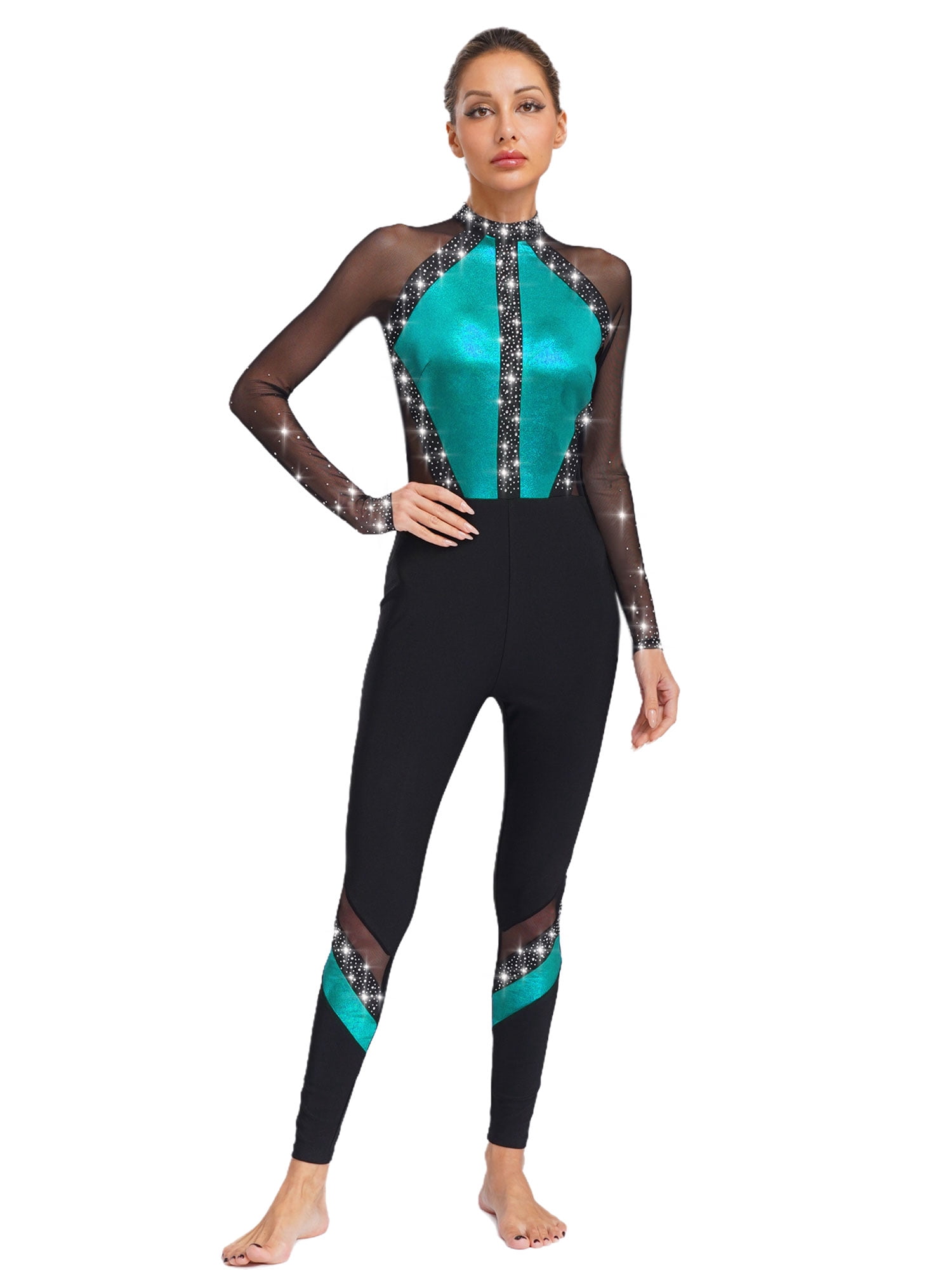 HULIJA Women Gymnastics Unitard Ballet Dance Jumpsuit Full Body Suits ...