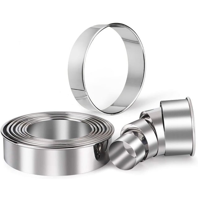 HULISEN Stainless Steel Round Cookie Biscuit Cutter Set, 11 Circle ...