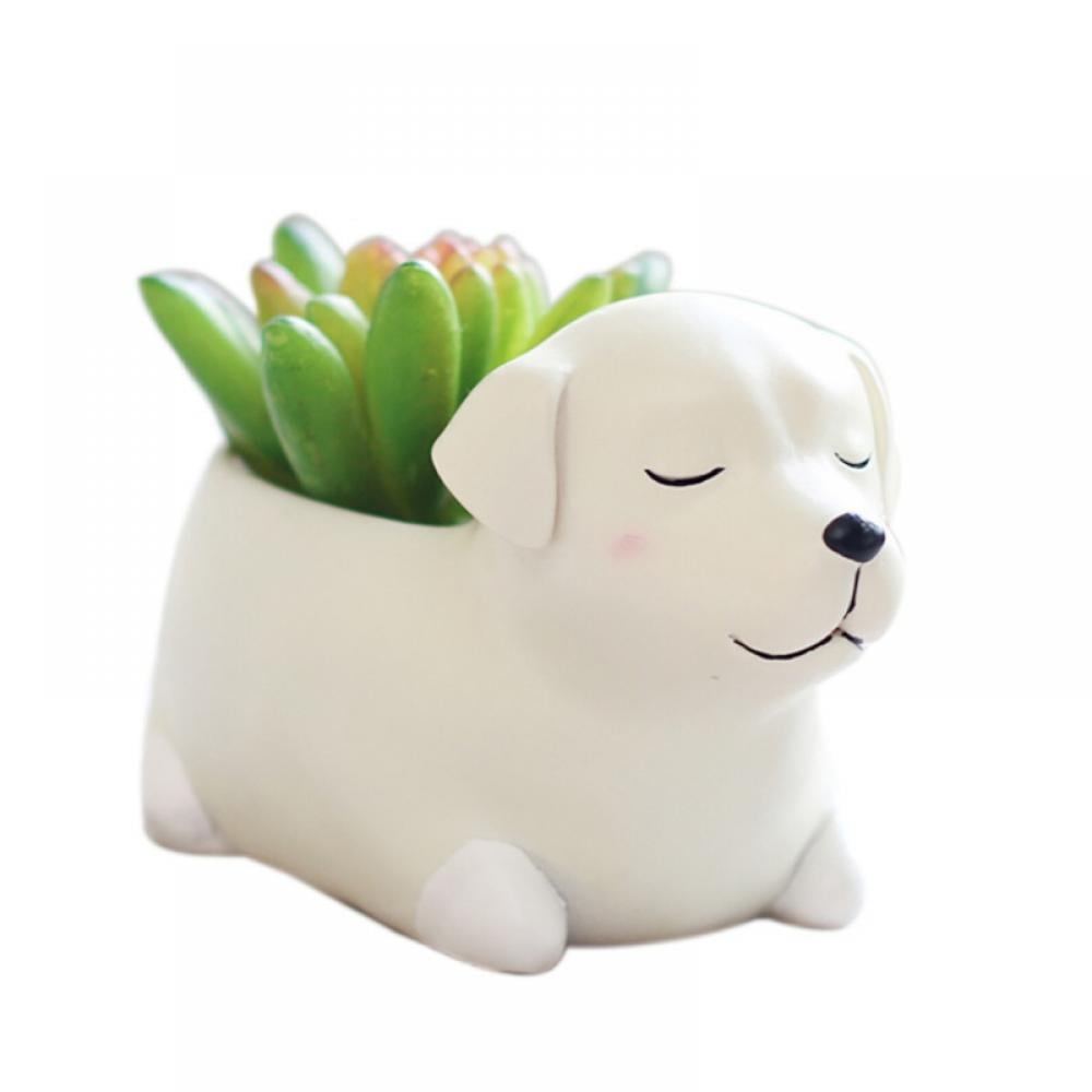 HULKLIFE Creative Cartoon Dogs Flower Vase Puppy Resin Planter for ...