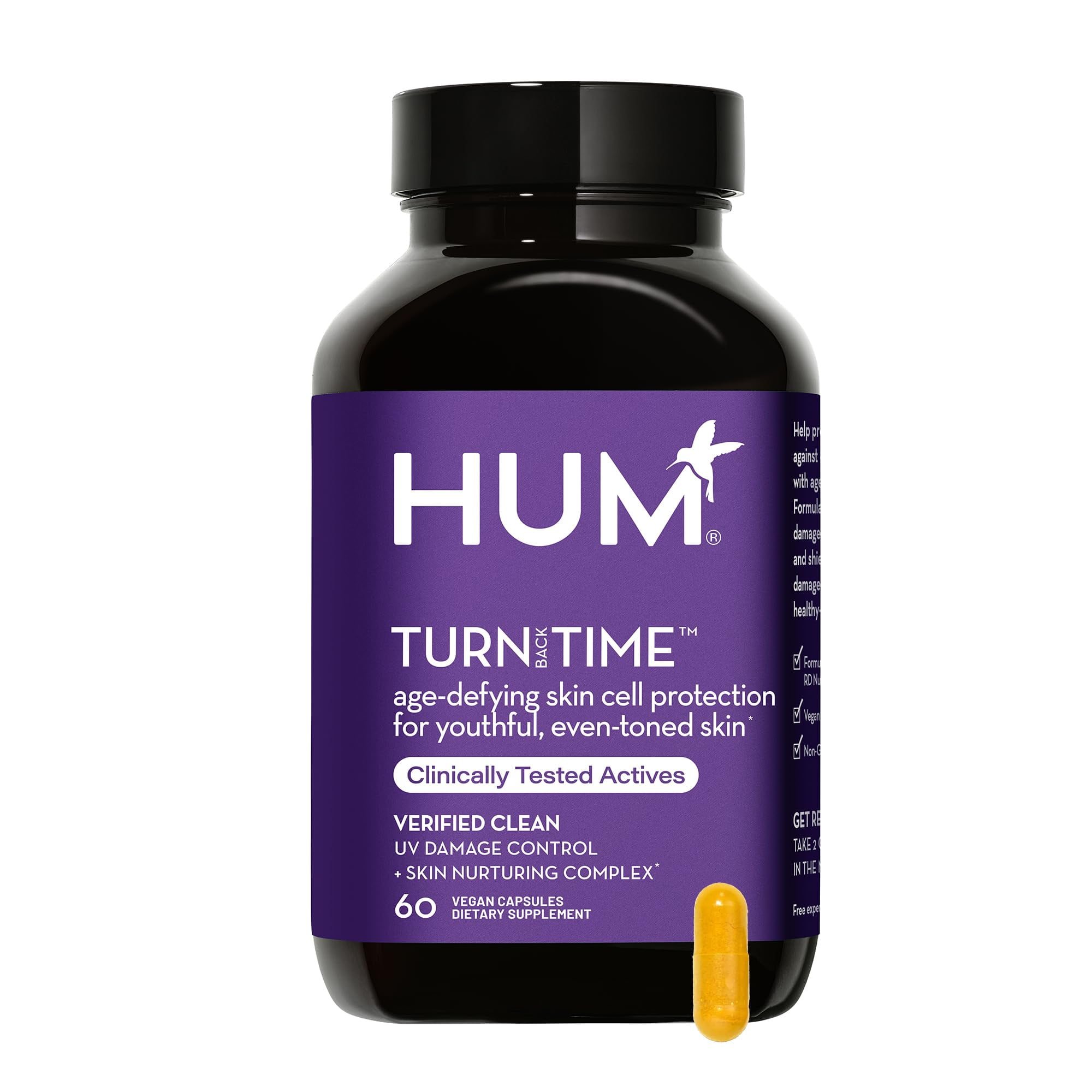 HUM Turn Back Time - Supplement for Youthful Skin with Tumeric, Green ...