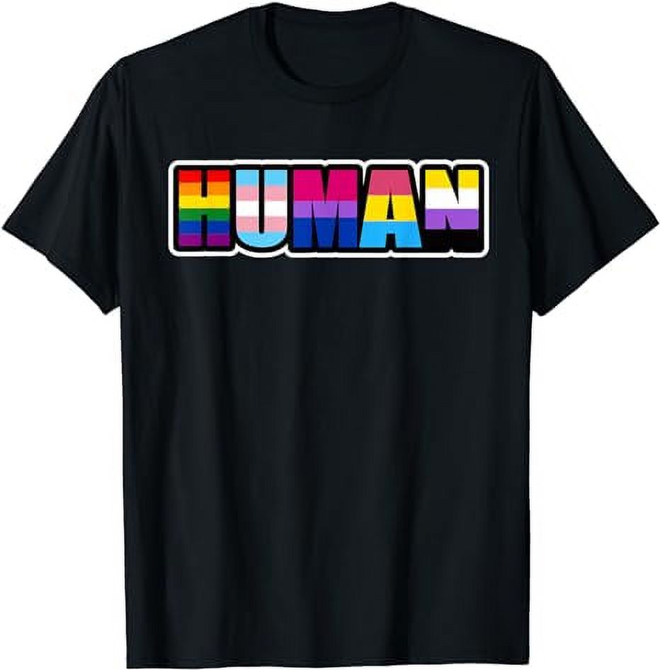 HUMAN Flag Gay Pride Month Transgender T-Shirt - Walmart.com
